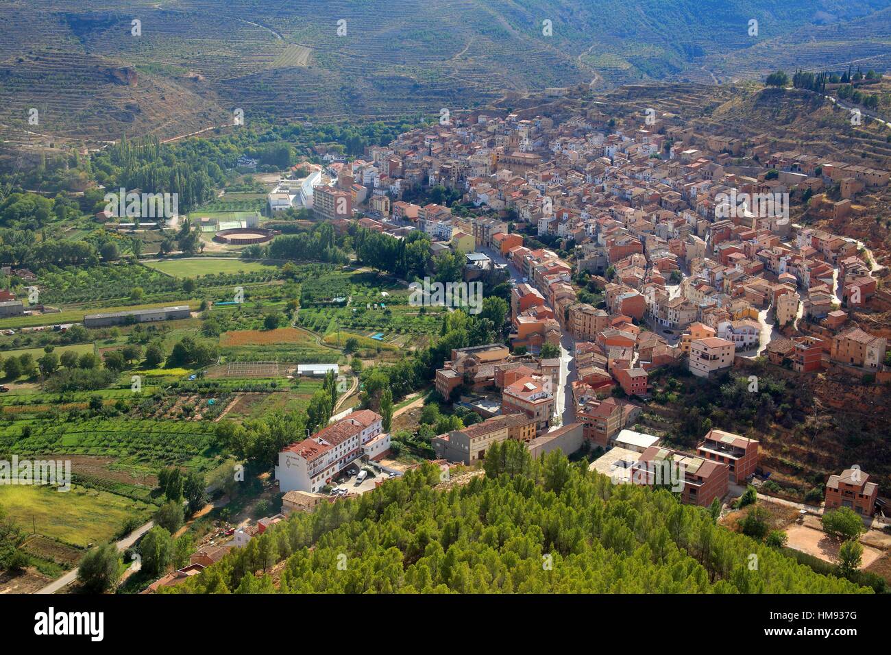 View of the village Ademuz. Rincón Ademuz region. Valencia Stock Photo ...