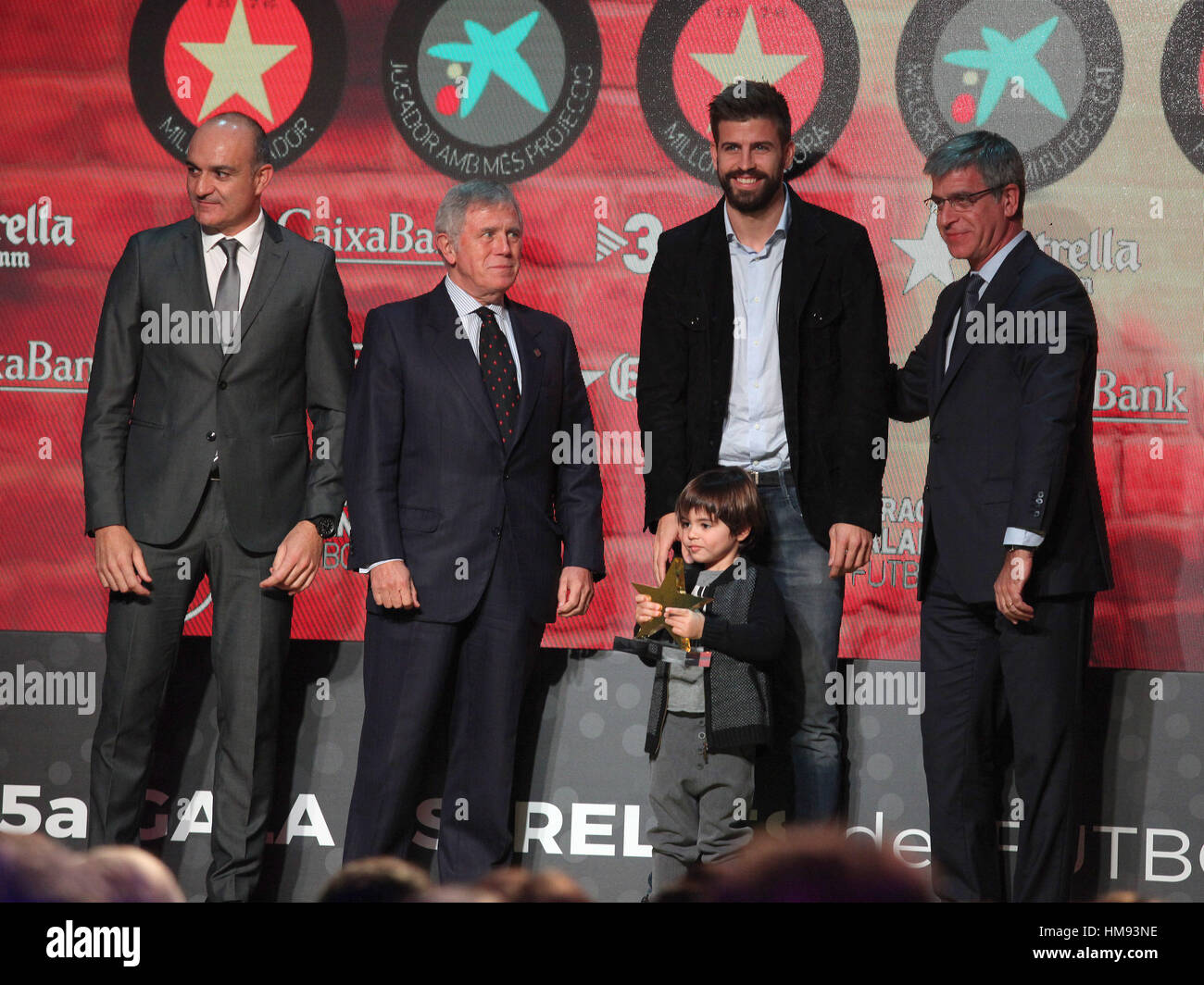 Gerard Pique during the prize as best Catalan player in Barcelona ...
