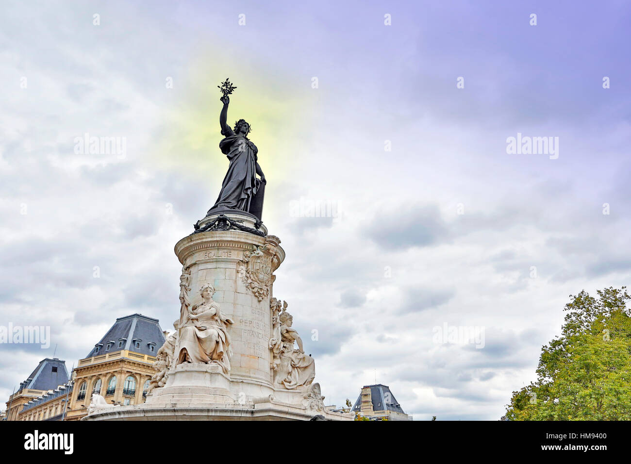 France, Paris. Place de la Republique. Statue of the Republic Stock ...