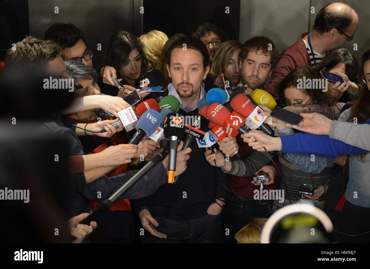 Politician and Podemos leader, Pablo Iglesias, at Congress of Deputies ...