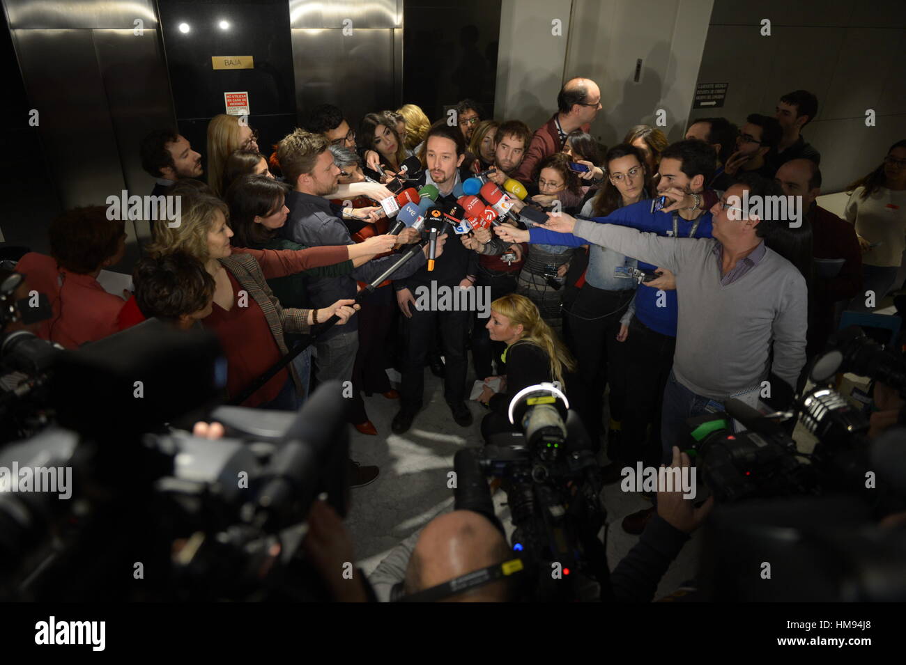 Politician and Podemos leader, Pablo Iglesias, at Congress of Deputies ...
