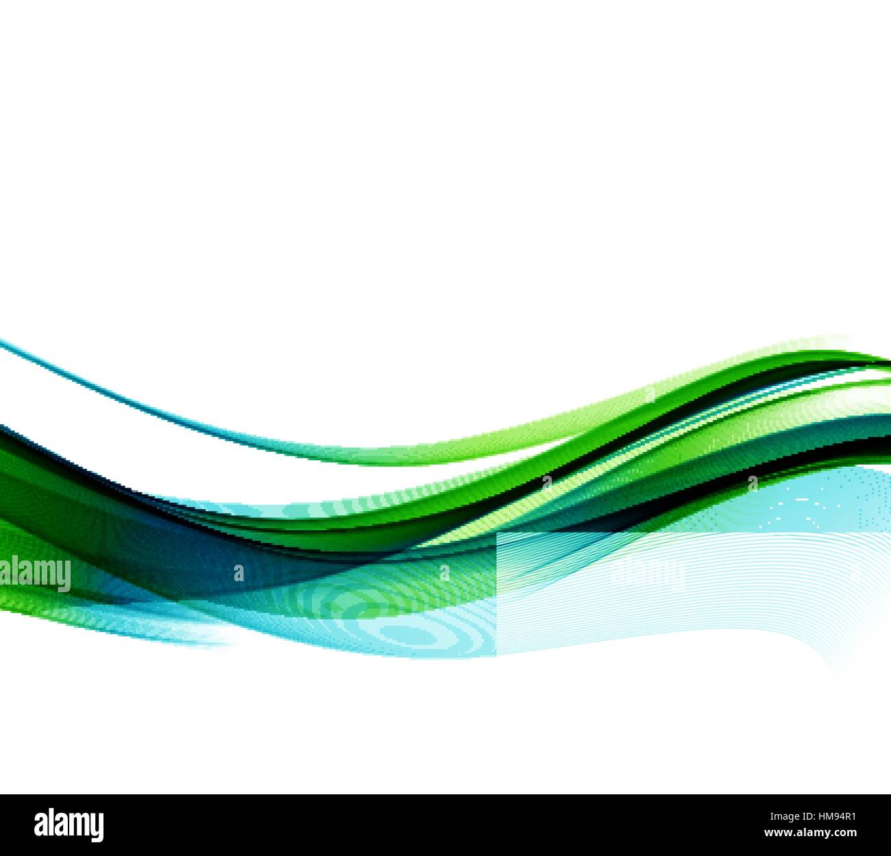 Abstract vector background, blue and green waved lines for brochure ...