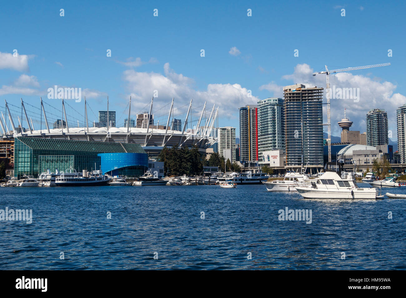 The Rogers Arena in Vancouver, British Columbia, Canada. Viewed across ...