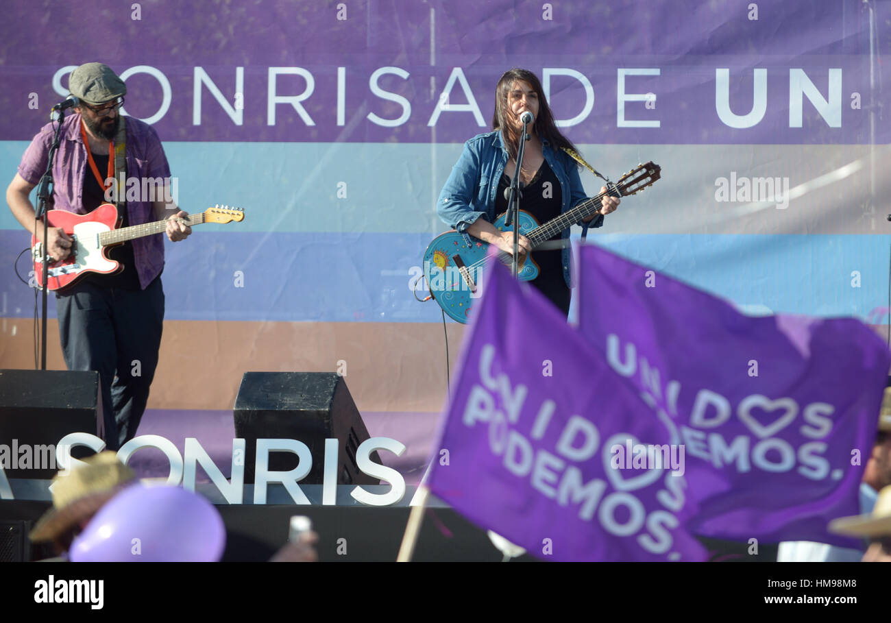 attend the closure of the campaign election of Unidos Podemos Party for ...