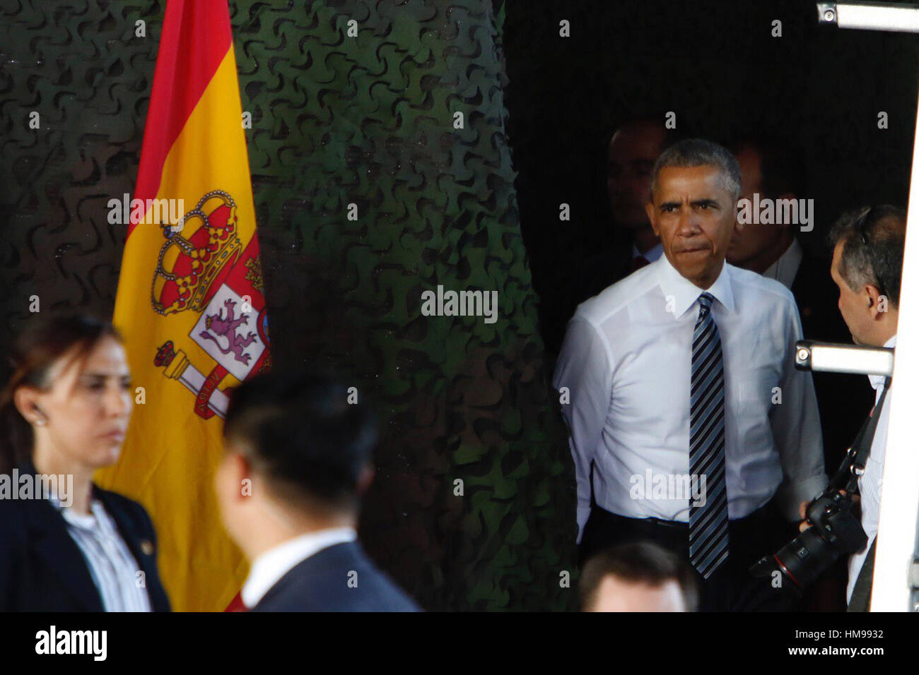 U.S. President Barack Obama during a visit to Naval Station Rota, in ...