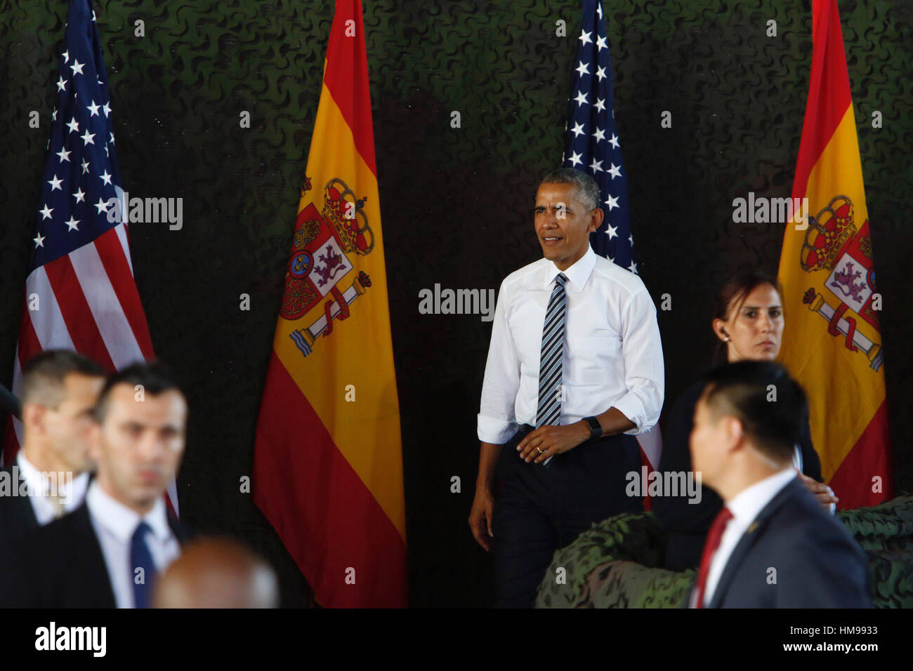 U.S. President Barack Obama during a visit to Naval Station Rota, in ...