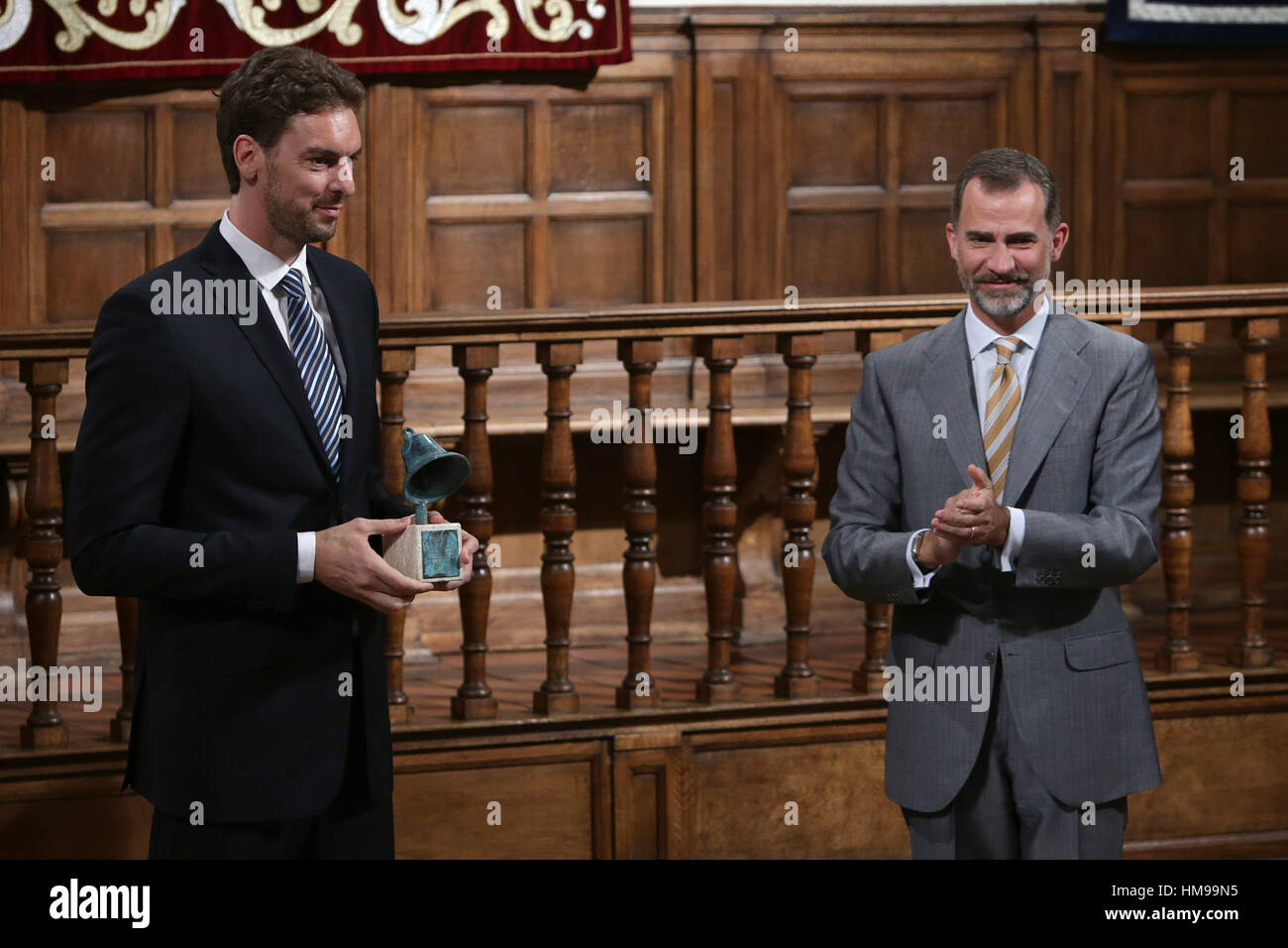 King Felipe VI of Spain and Spanish basketball player Pau Gasol at ...