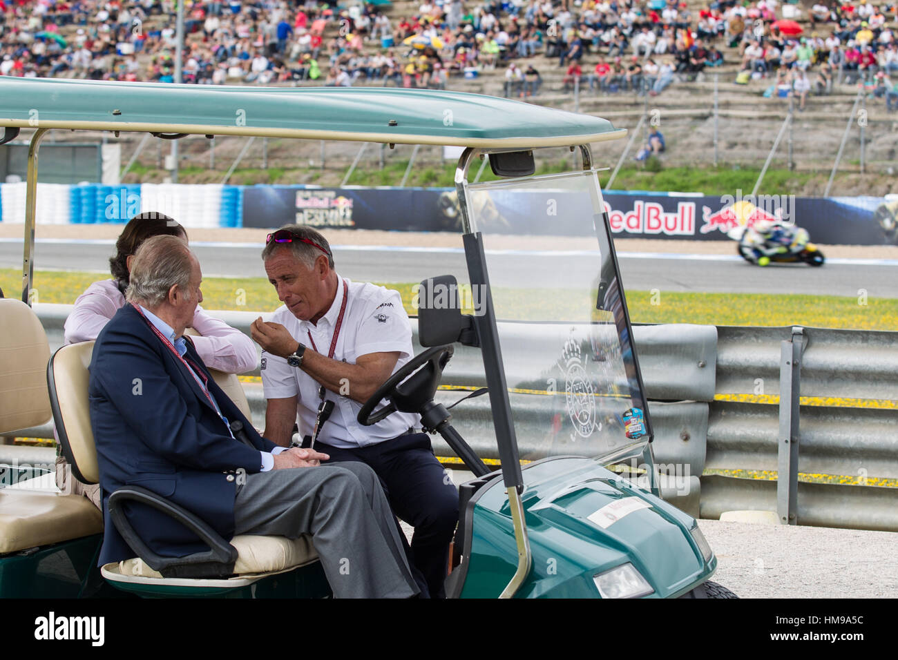 King of Spain Juan Carlos during the qualifying in Motorcycle ...