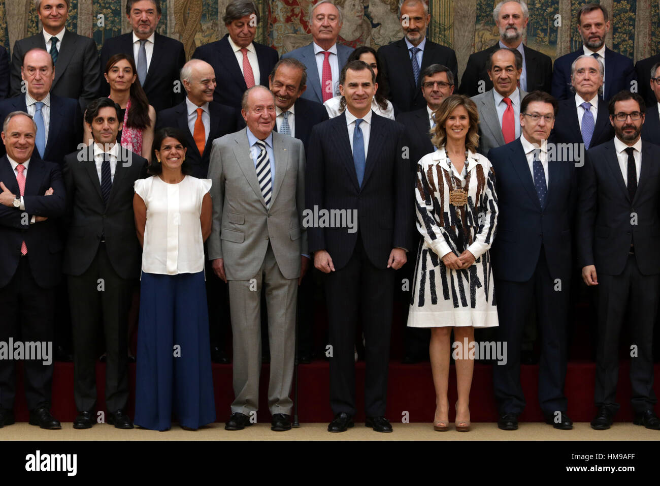 Spanish King Felipe VI and father, former King Juan Carlos with ...