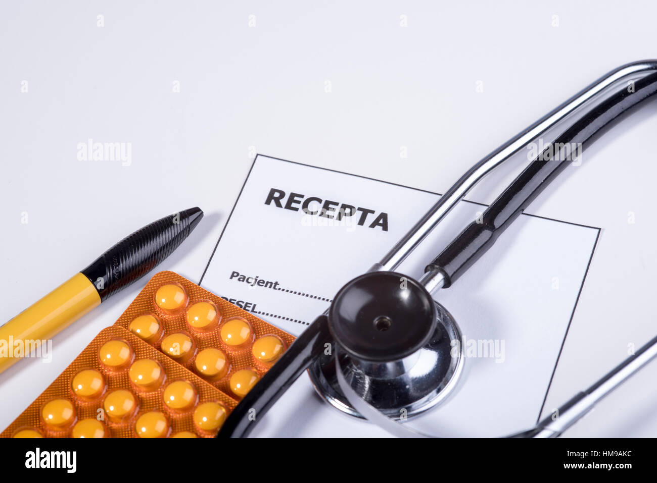 Polish doctors prescription Stock Photo - Alamy