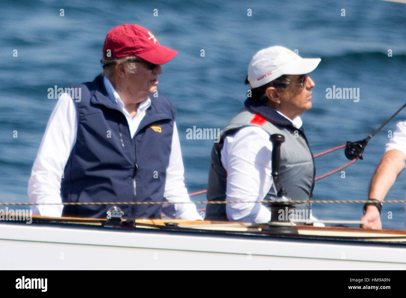 King Juan Carlos de Borbon during the race Principe de Asturias in ...