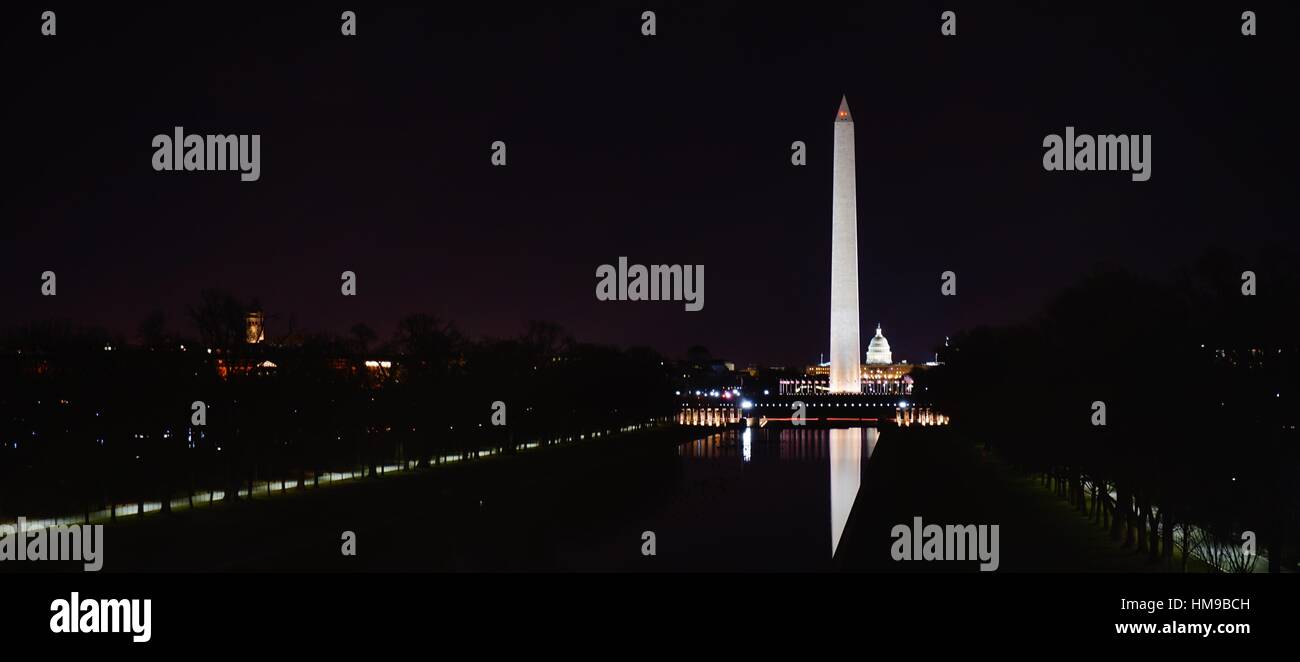 Dc monuments night hi-res stock photography and images - Alamy