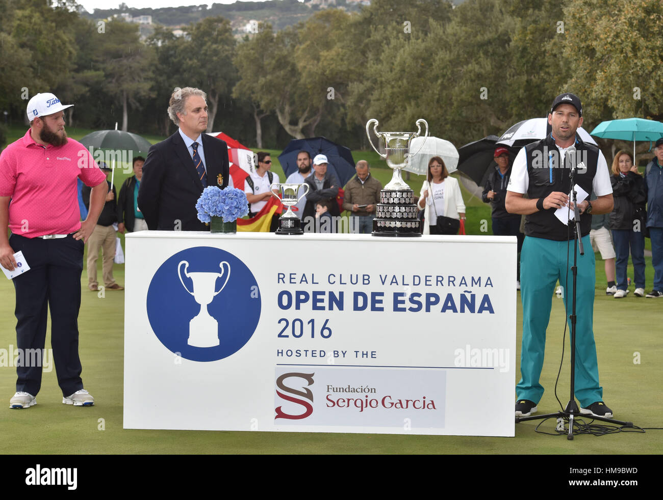 Golfers Andrew Johnston and Sergio Garcia during the Final of Open Golf ...