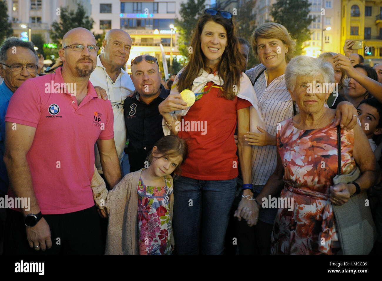 Ruth Beitia during a homage in Santander after arriving from Olympics ...