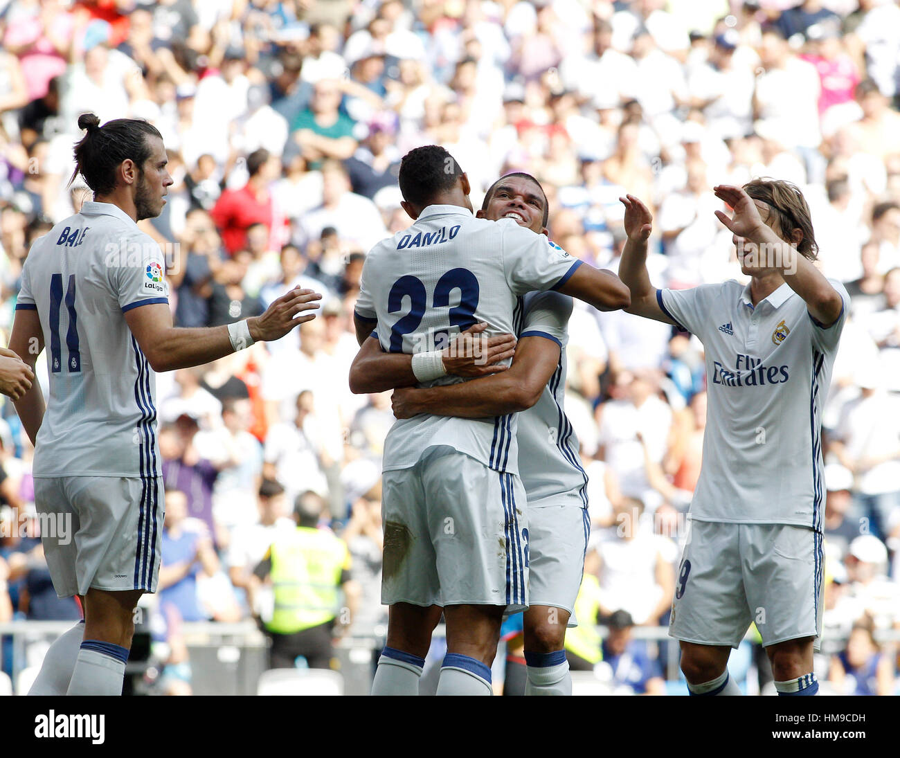 during mach Real Madrid vs Club Atletico Osasuna at the Santiago ...