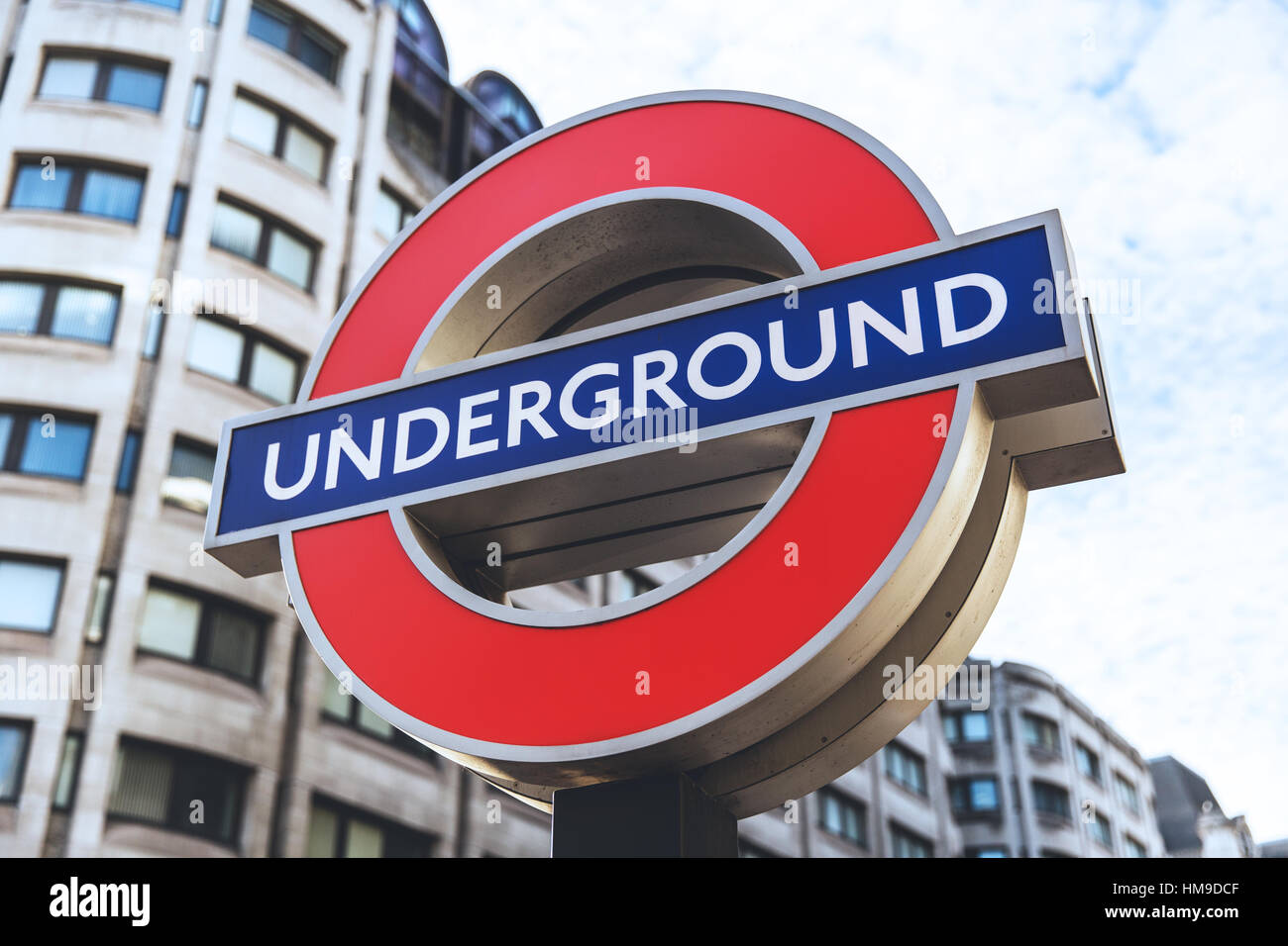 London Underground sign at train station Stock Photo - Alamy