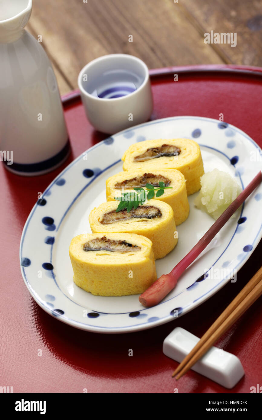 umaki, japanese eel rolled omelet, japanese cuisine Stock Photo - Alamy