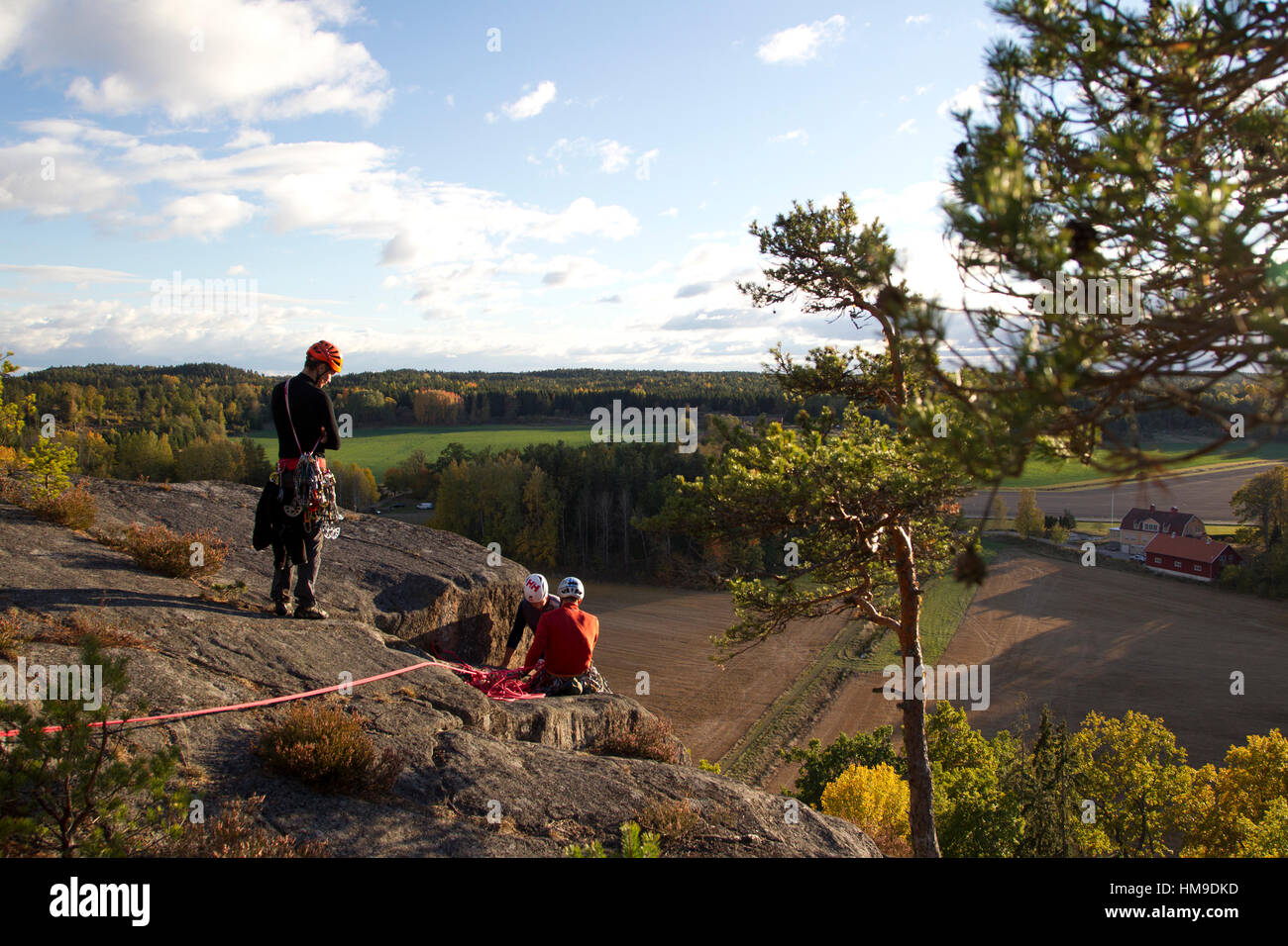 Rock climbing on a mountain in Sweden Stock Photo - Alamy