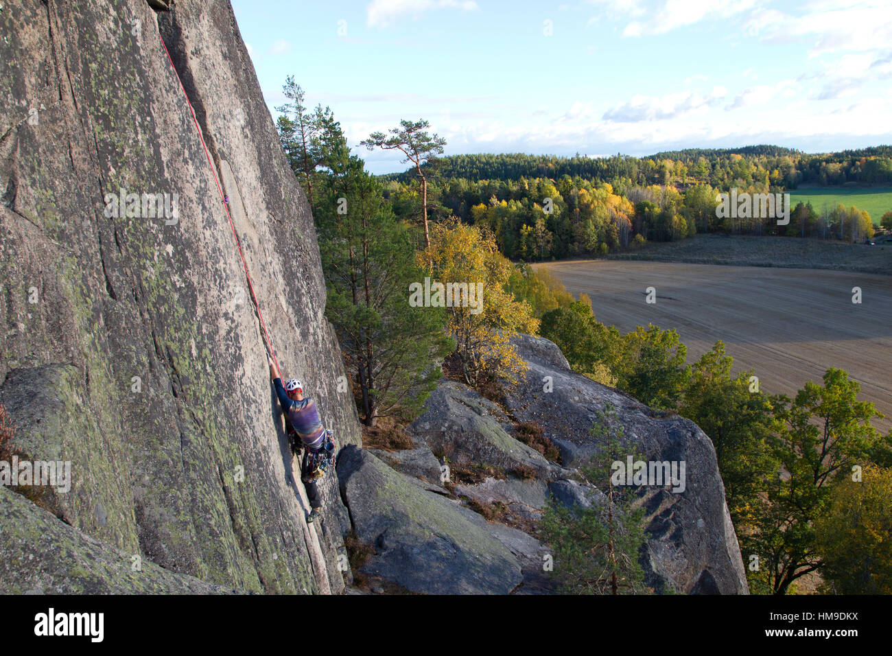 Rock climbing on a mountain in Sweden Stock Photo - Alamy