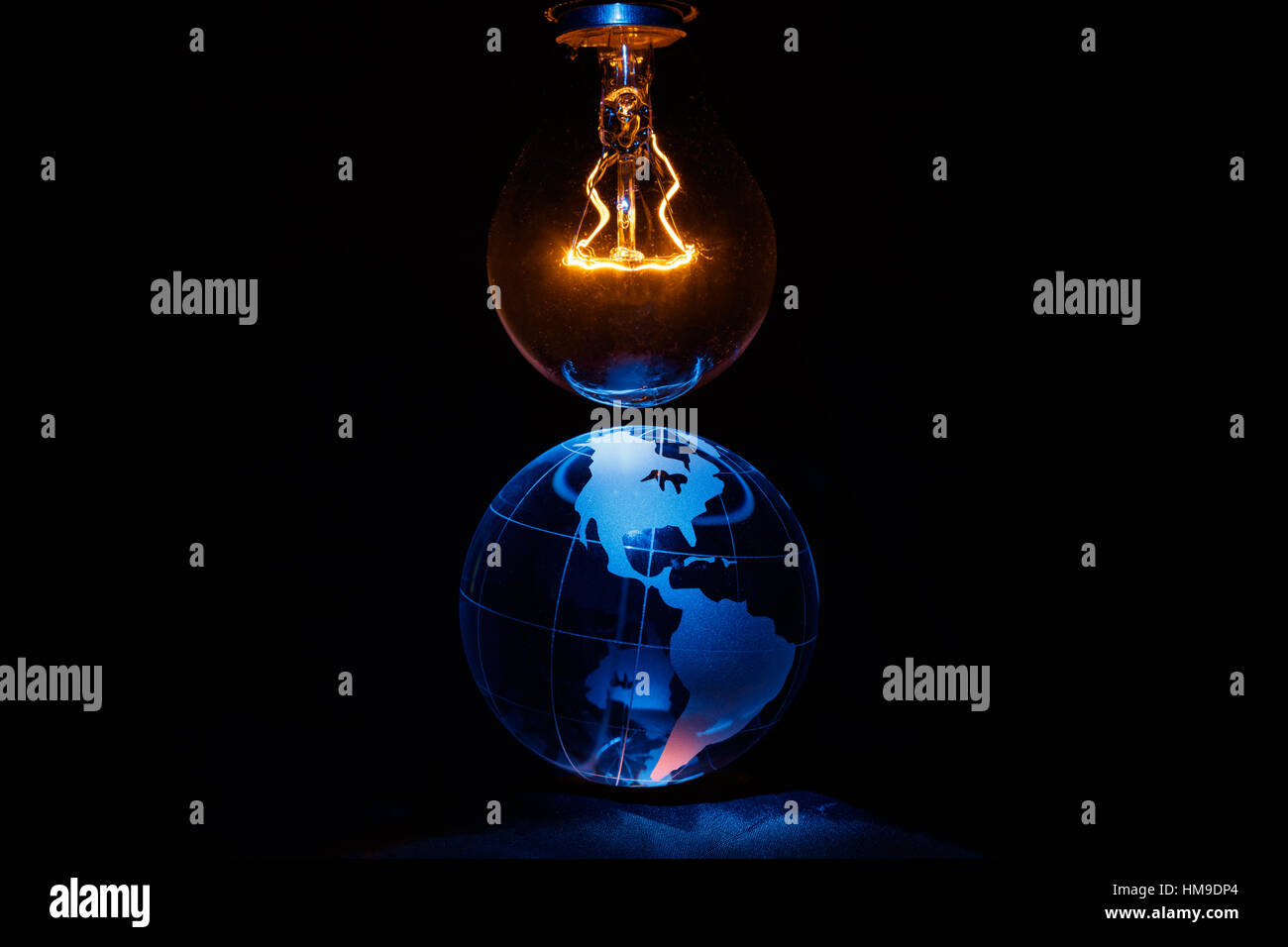 Light bulb and earth, concept of global issues Stock Photo - Alamy