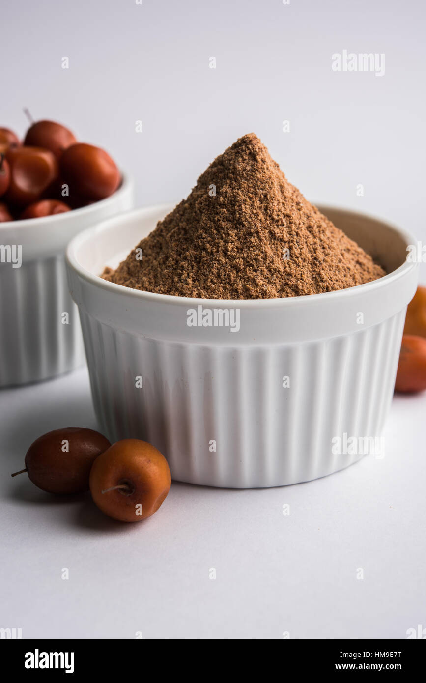 Organic powder of Indian Jujube or ber or berry (Ziziphus mauritiana ...