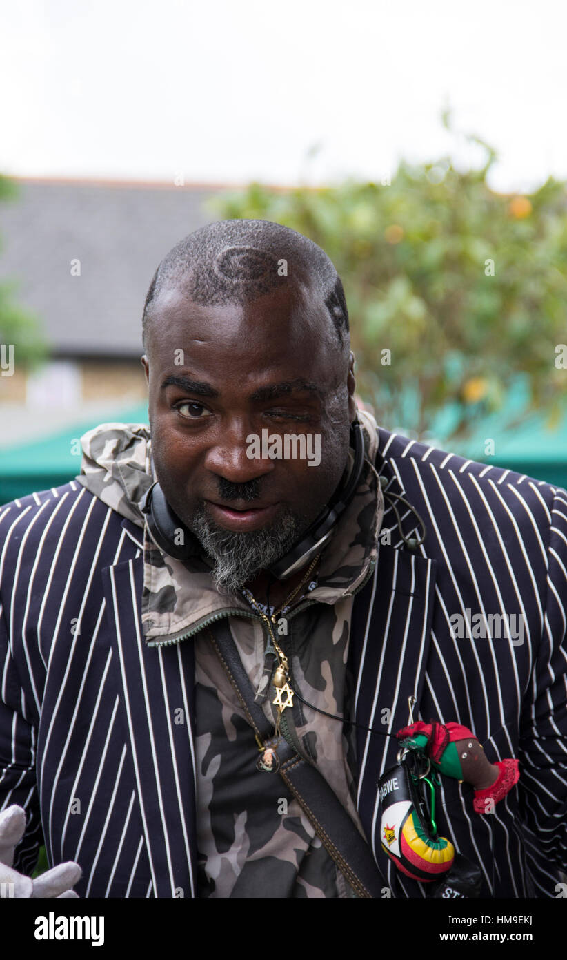 Man with only one eye Stock Photo - Alamy