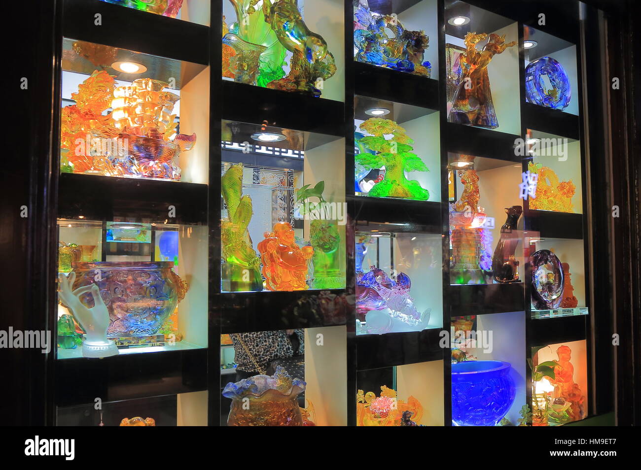 Chinese traditional crystal handicraft shop at Yu Garden in Shanghai ...