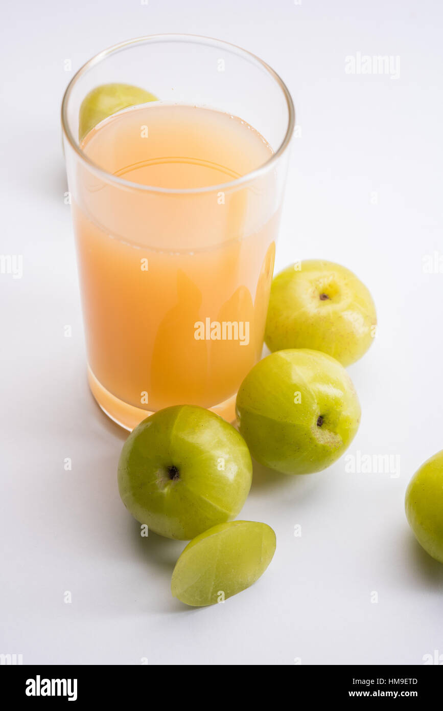 Ayurvedic Amla or Indian Gooseberry Juice, healthy diet Stock Photo - Alamy