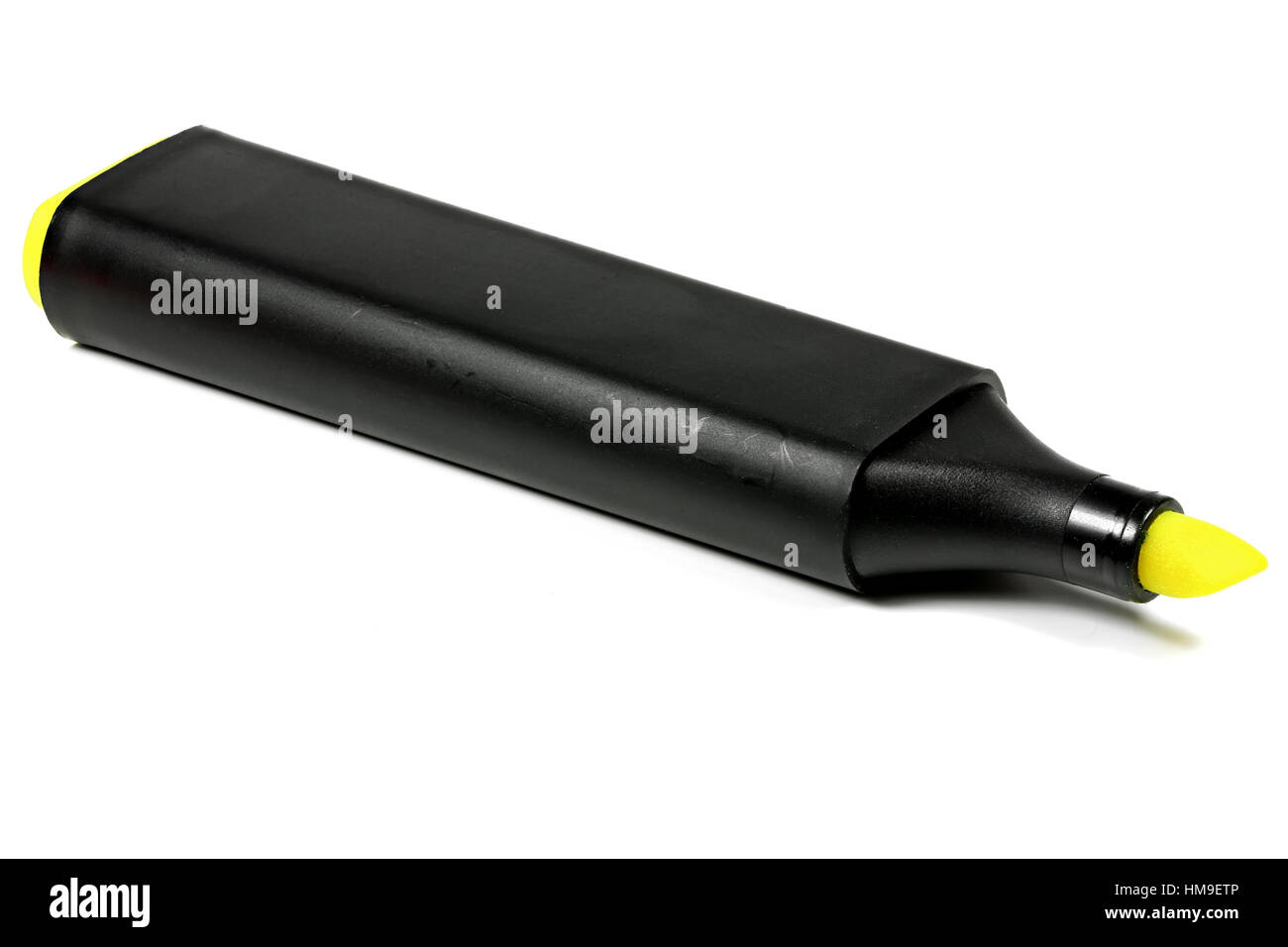 yellow highlighter isolated on white background Stock Photo - Alamy