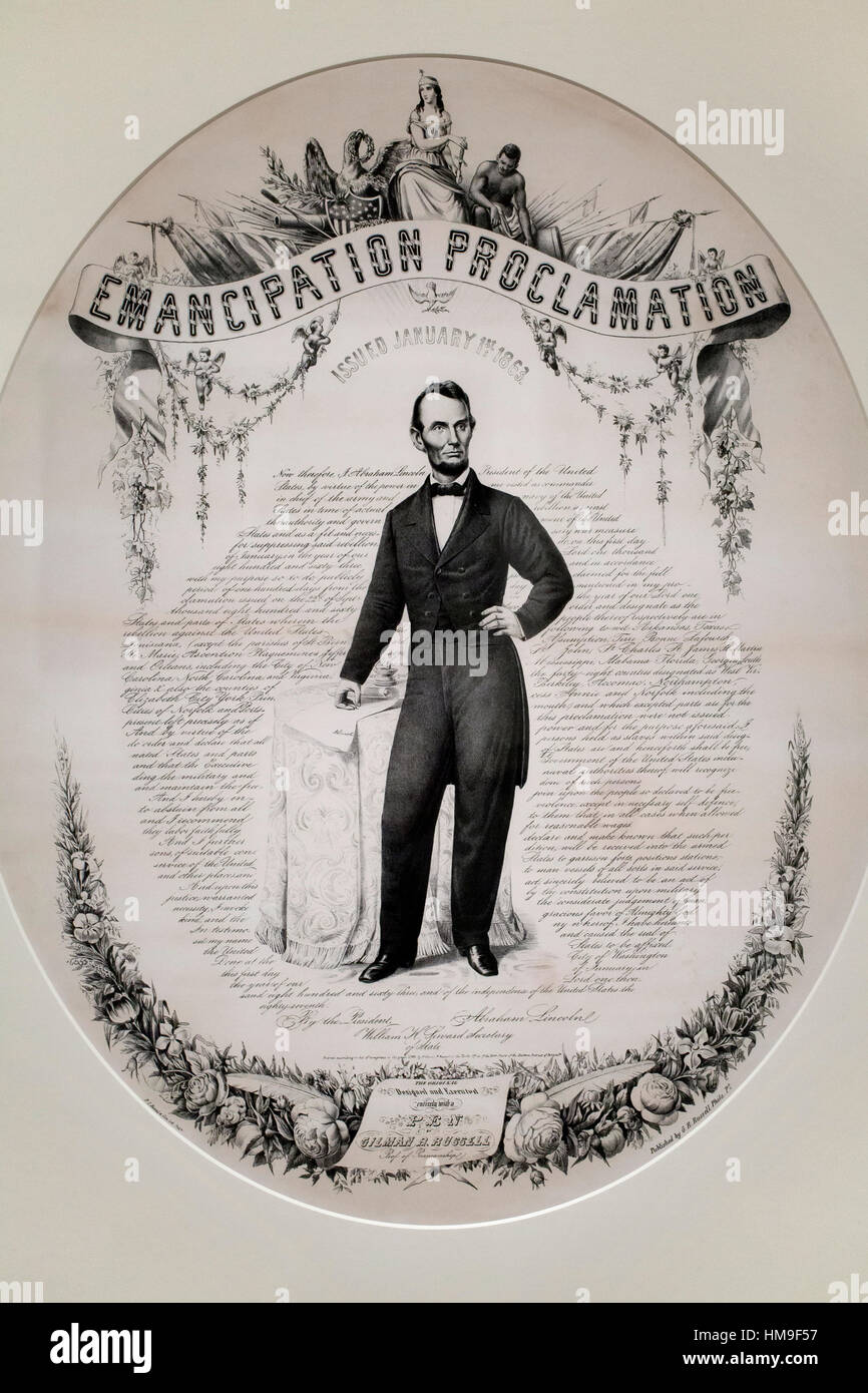 "Emancipation Proclamation" Gilman R. Russell lithograph,circa 1865 ...