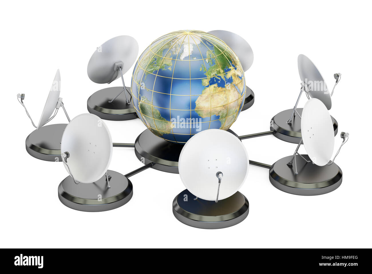 global telecommunications concept, 3D rendering isolated on white ...