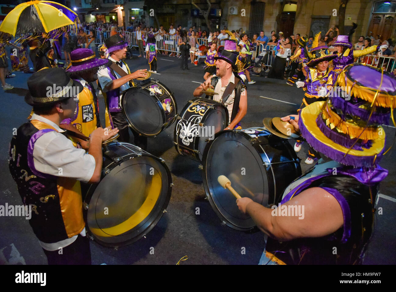 Murga's members performs during carnival celebrations in Buenos Aires ...