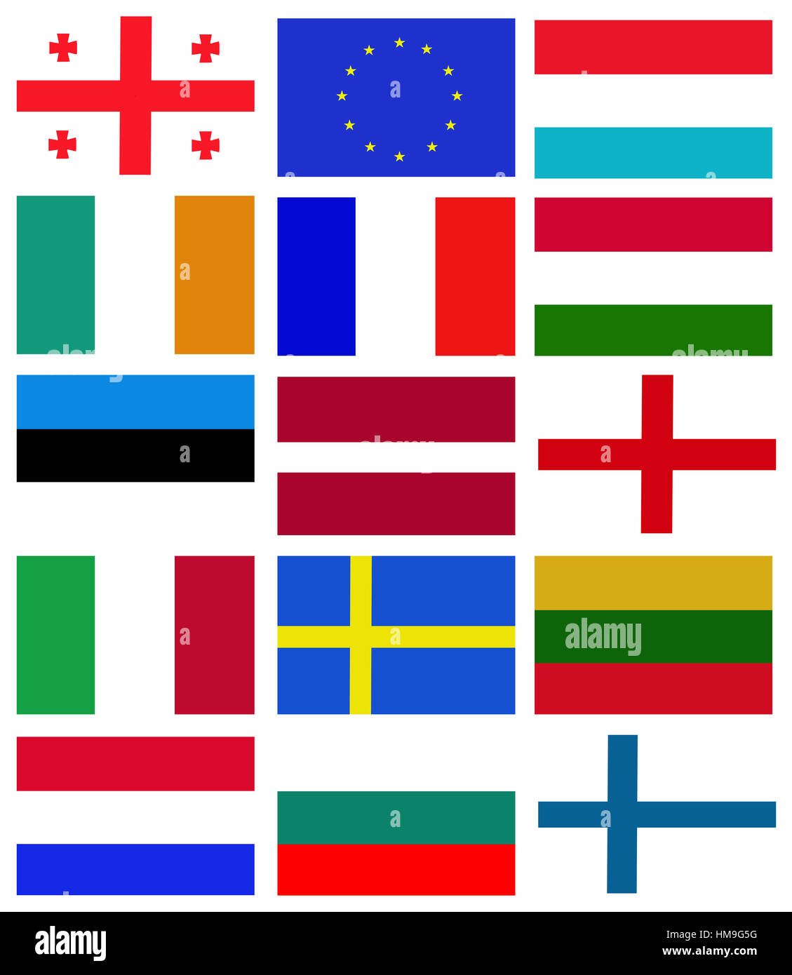 Euro nation flag collection background Stock Photo - Alamy