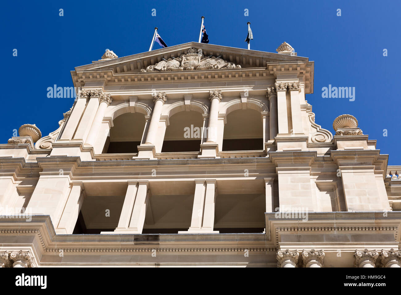 Detail of the neo-italianate Treasury Building, a heritage-listed ...