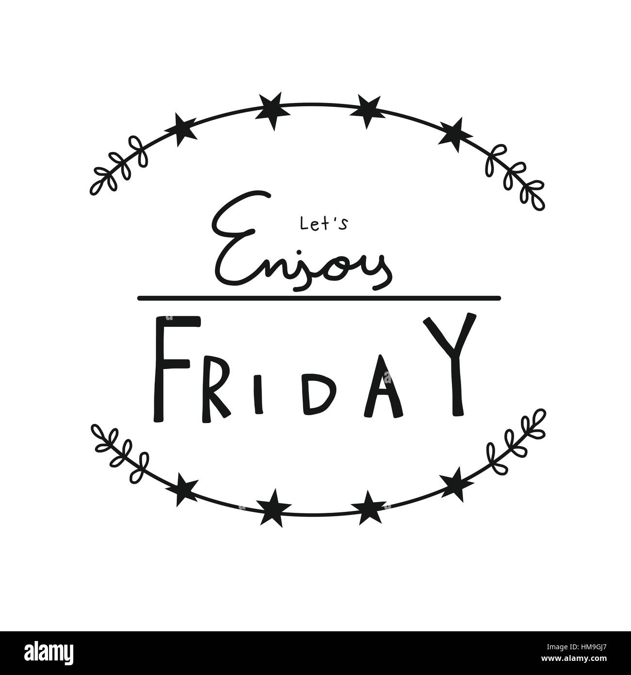 Let's enjoy friday word lettering Stock Vector Image & Art - Alamy