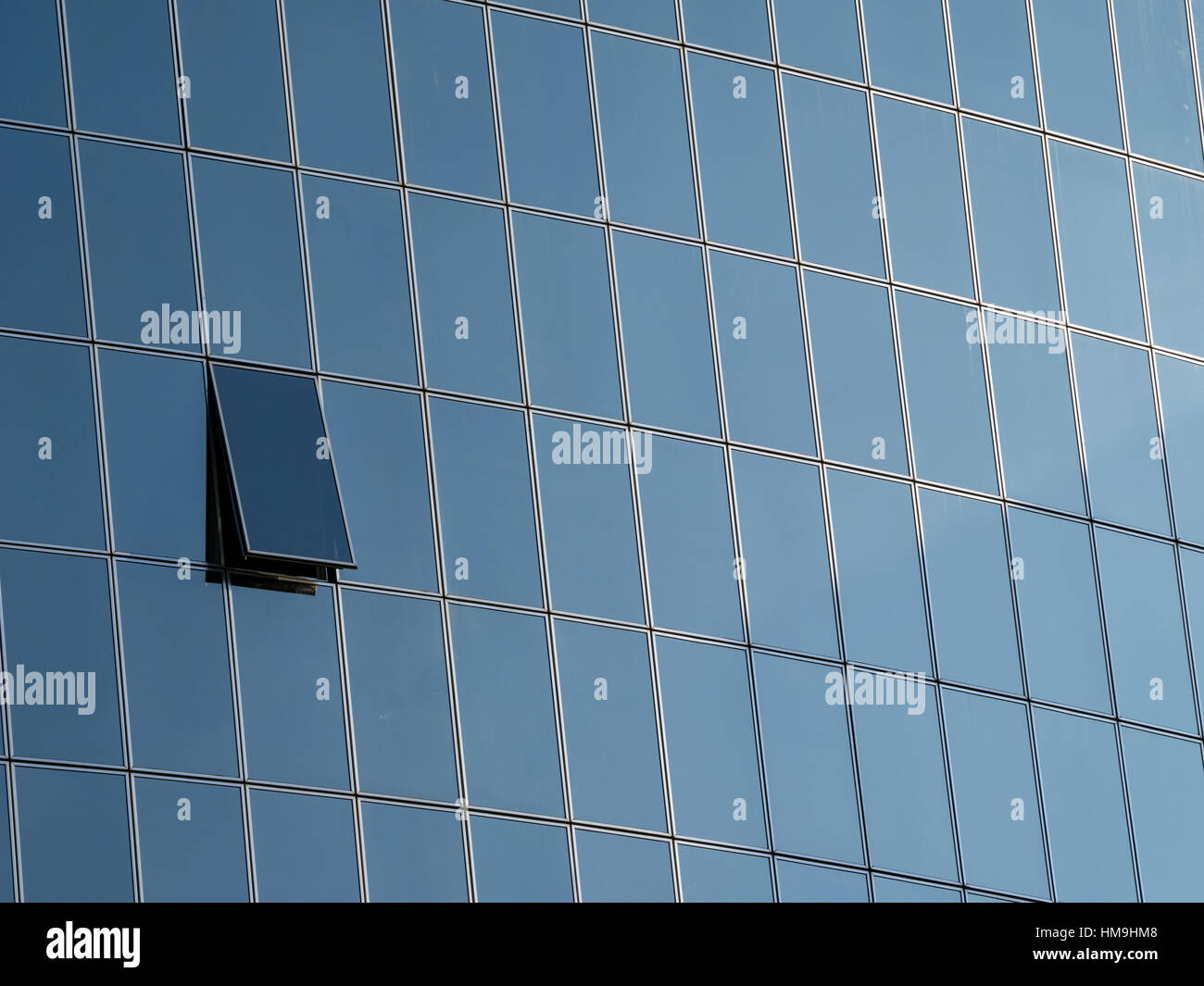 Modern Office Tower Skyscraper With Opened Window Stock Photo - Alamy