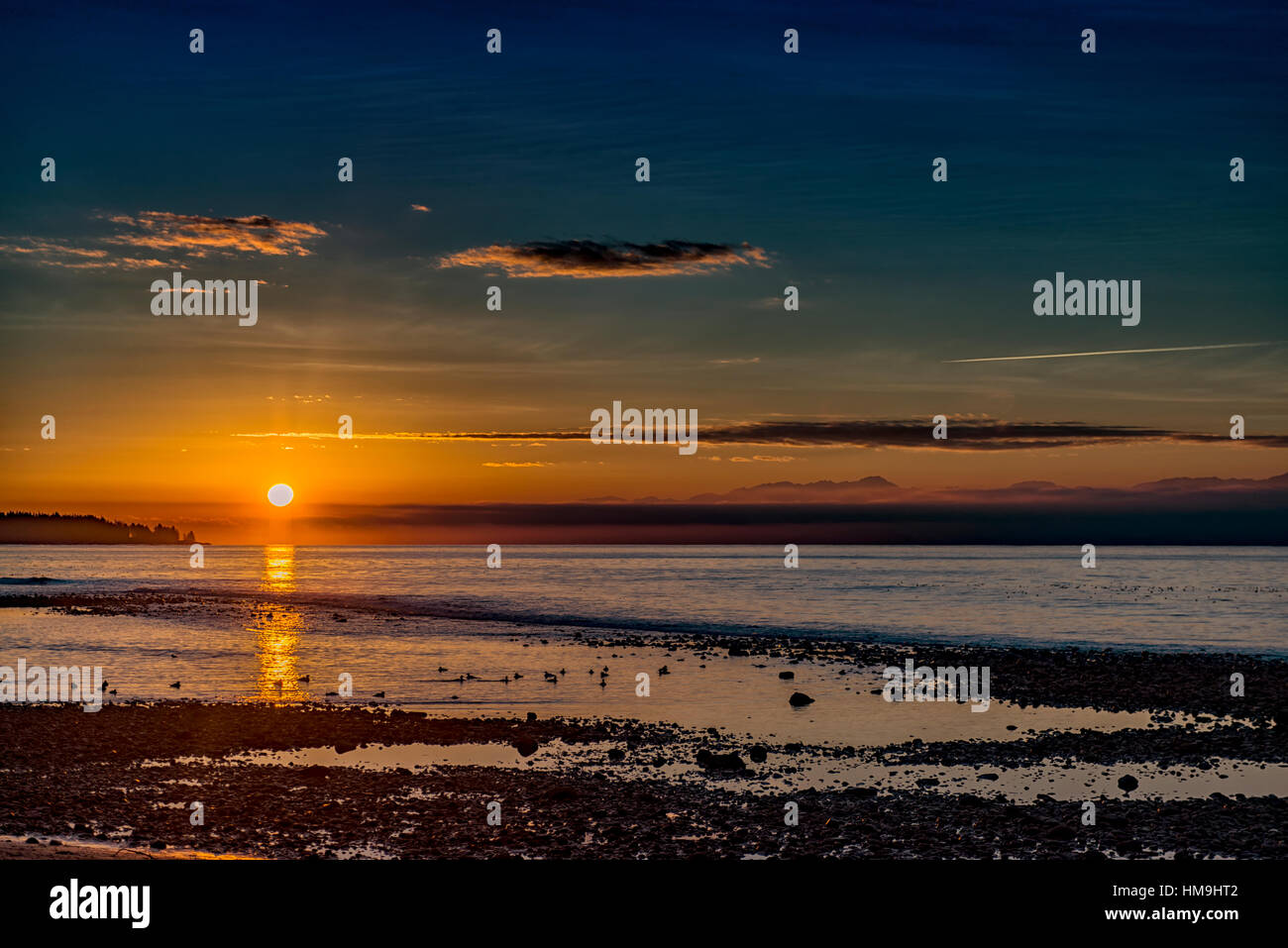 Amazing sunrising moment in Jordan River; Vancouver Island, British ...