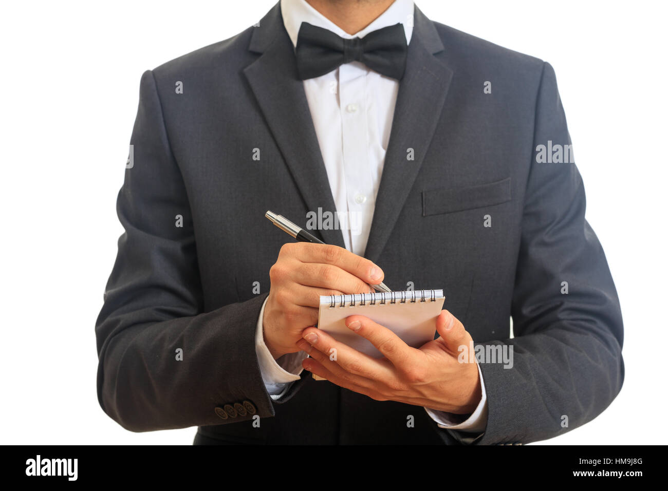 Waiter writing an order Stock Photo - Alamy