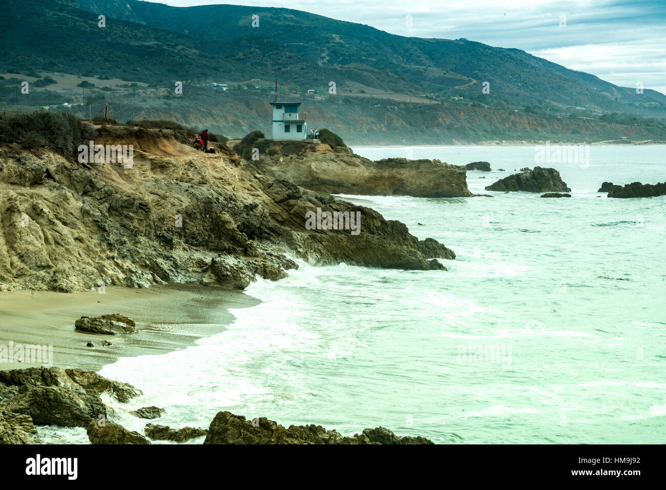 Beach in California - Beautiful and fresh beach at Zuma,Malibu CA Stock ...