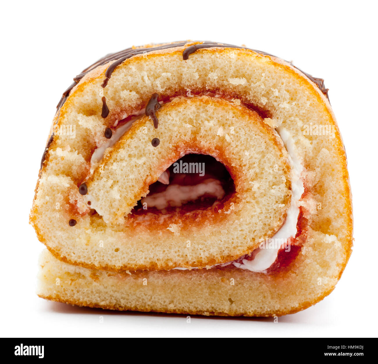 roll cake with cream Stock Photo - Alamy