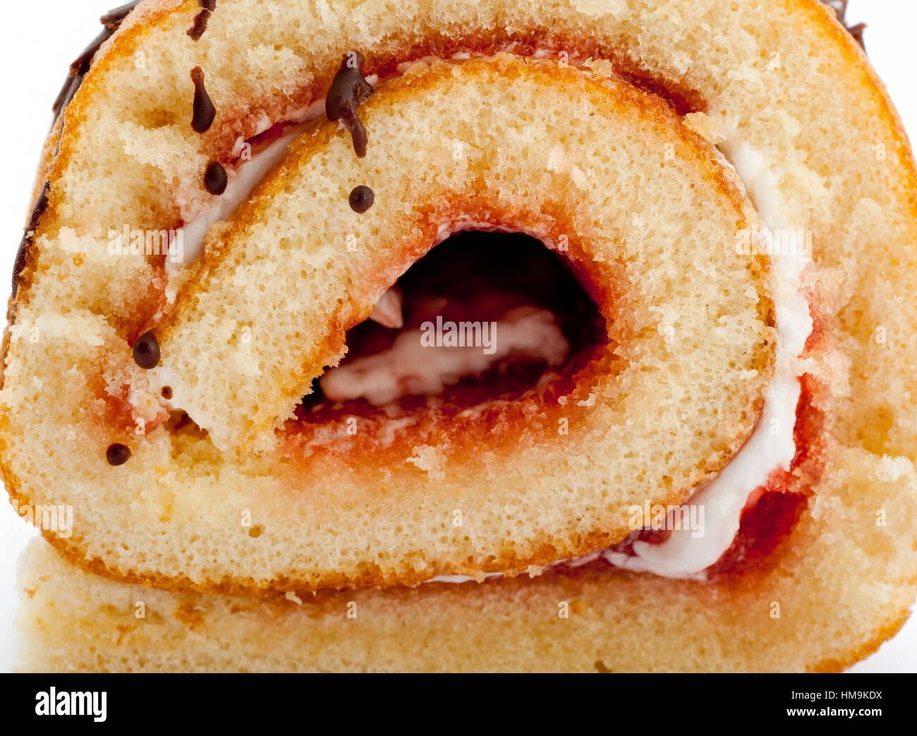 roll cake with cream Stock Photo - Alamy