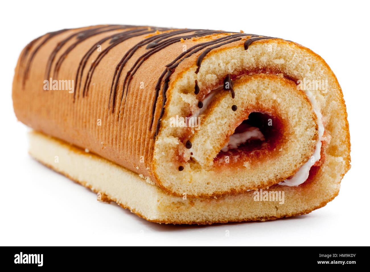 roll cake with cream Stock Photo - Alamy