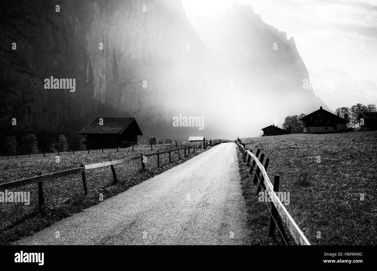 Scenic view alps out Black and White Stock Photos & Images - Alamy