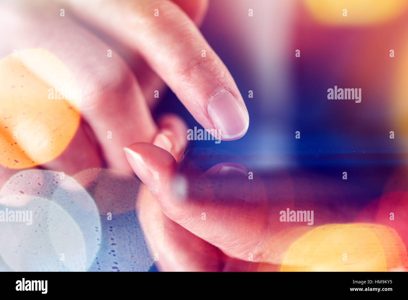 Person touching screen hi-res stock photography and images - Alamy