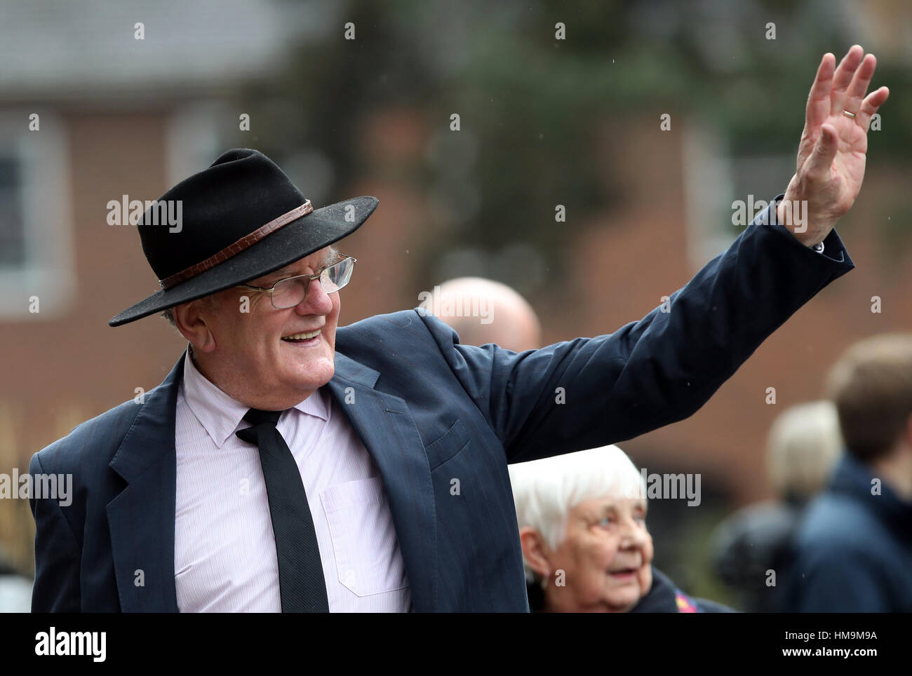 Journalist Oliver Phillips arrives for the funeral service for Graham ...