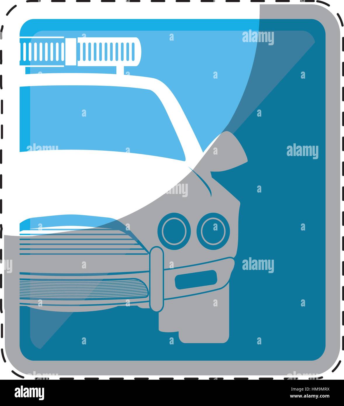police car patrol two tone button icon image vector illustration design ...