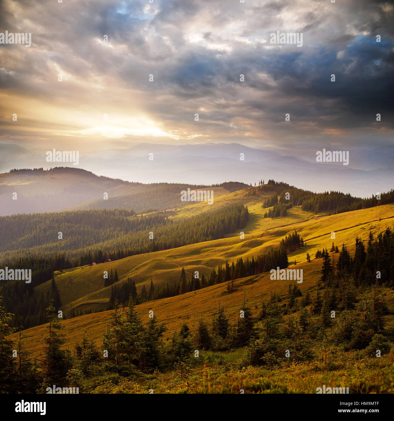 amazing mountain sunset Stock Photo - Alamy