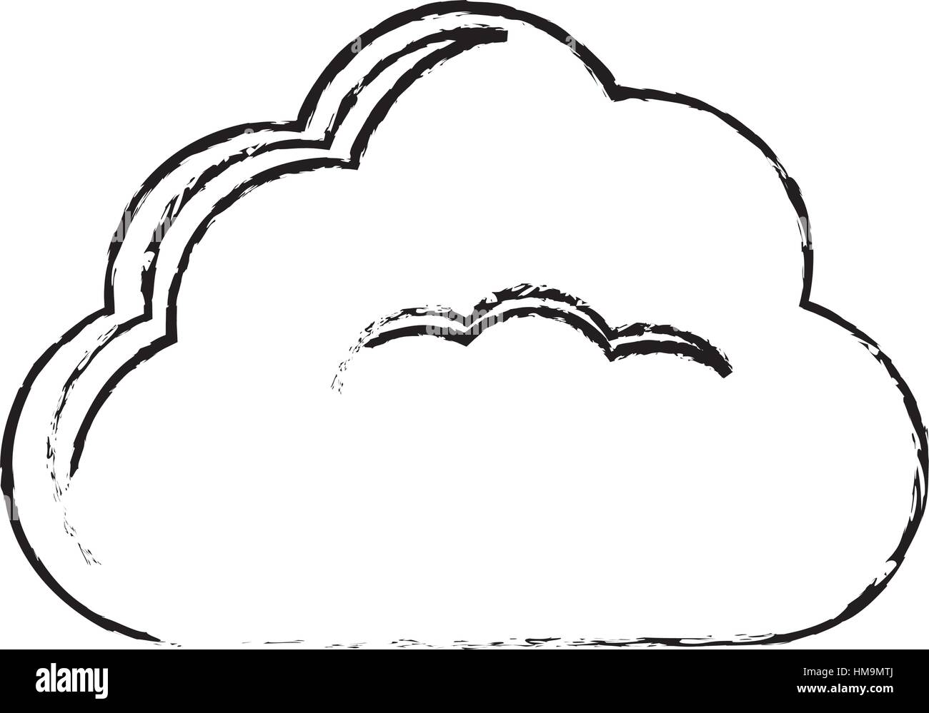 single cloud icon image sketch line vector illustration design Stock ...