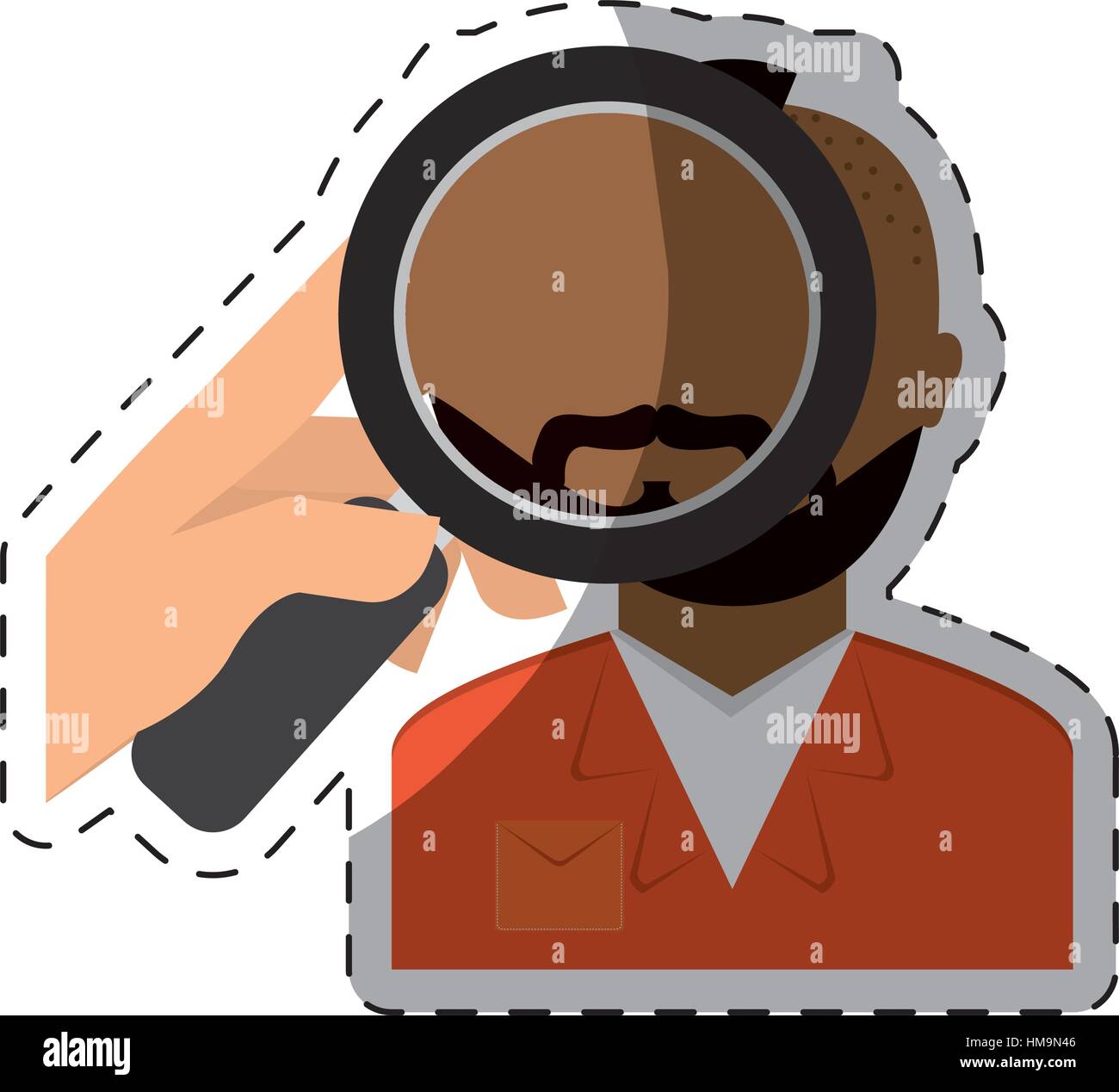 magnifying glass on prisoner criminal investigation icon image vector ...