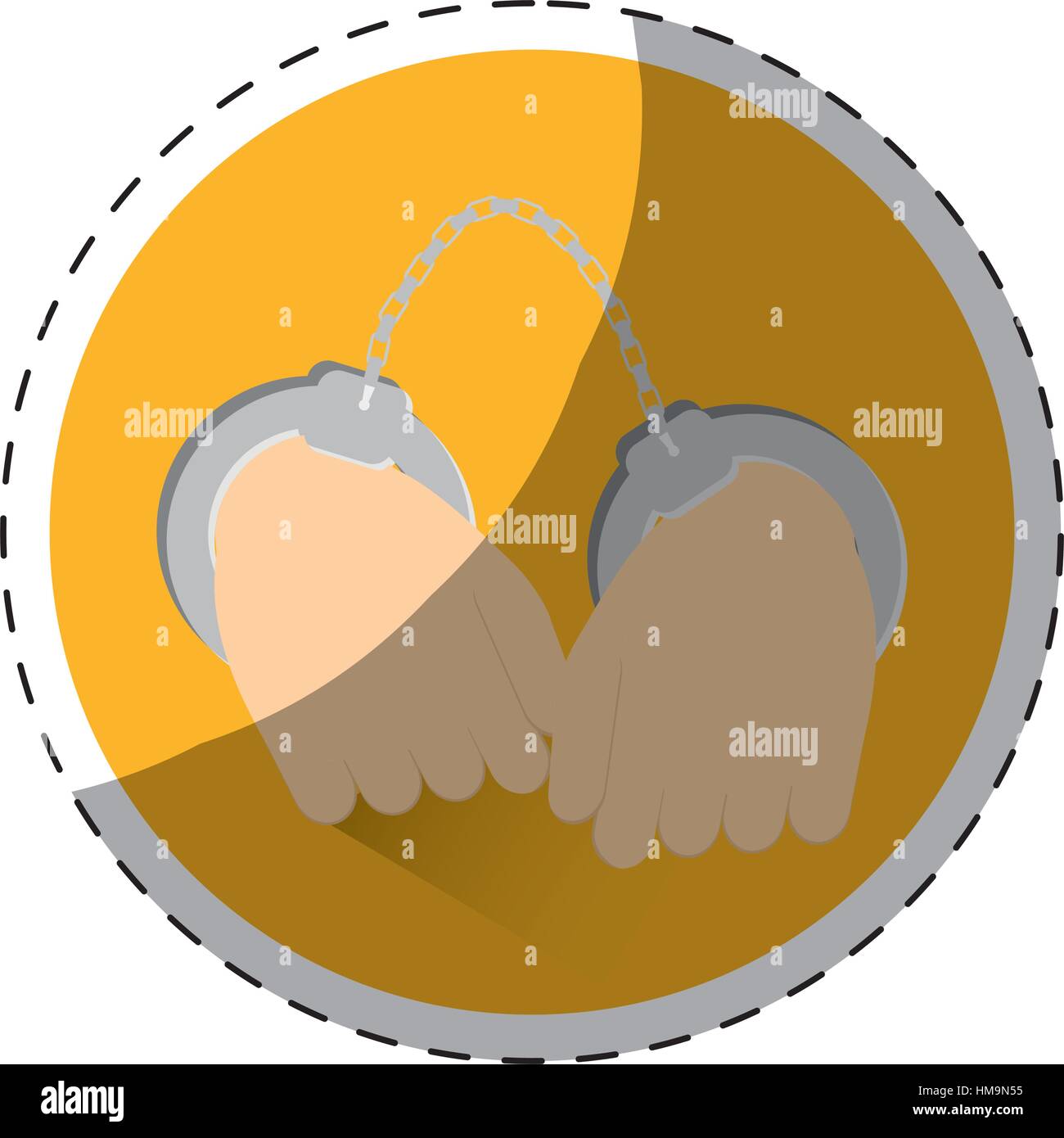 handcuffs crime icon image sticker vector illustration design Stock ...